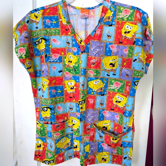 Nickelodeon | Tops | Nickelodeon Spongebob Scrub Top | Poshmark